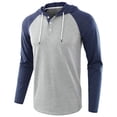 AZoiNM Men's Henley Hoodie Long Sleeve Raglan Color Block Pullover ...