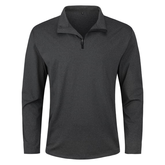 AZoiNM Men's Long Sleeve Pullover Shirt, Solid Color Stand Collar Top ...