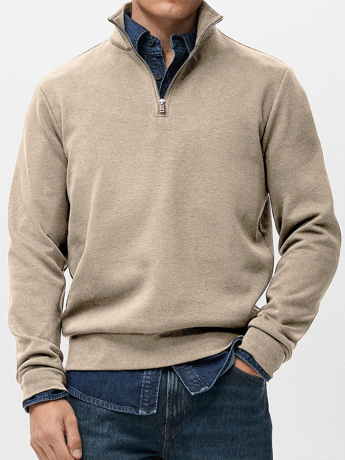 AZoiNM Men's Quarter Zip Pullover Sweatshirt, Long Sleeve Mock Neck ...