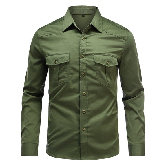 AZoiNM Men's Relaxed Fit Long Sleeve Button Down Casual Shirt Solid ...
