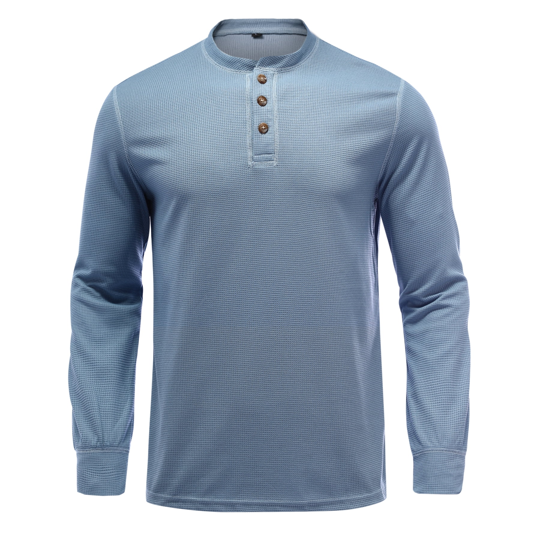 AZoiNM Men's Slim Fit Waffle Knit Henley Shirt, Long Sleeve Fashion ...