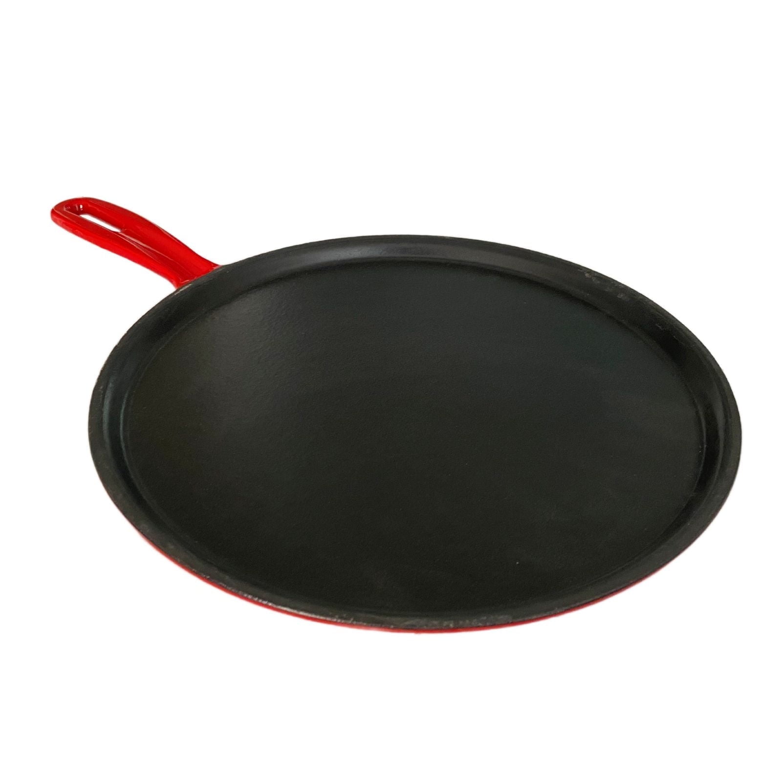 Aa2Zee 11" Premium Enameled Cast Iron Round Griddle with Long Handle ...