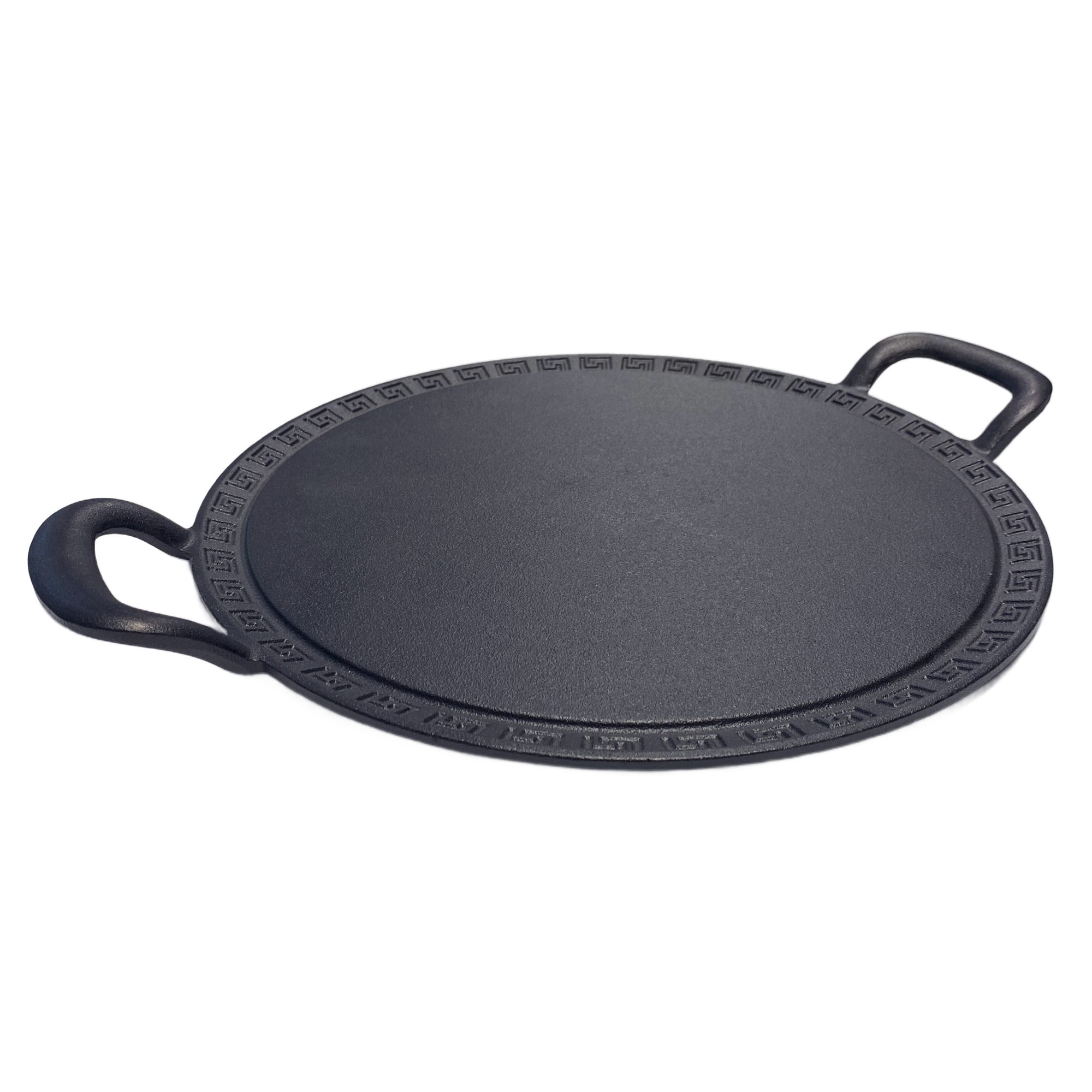 Aa2Zee 12" Pre-Seasoned Premium Cast Iron Round Griddle with Dual ...