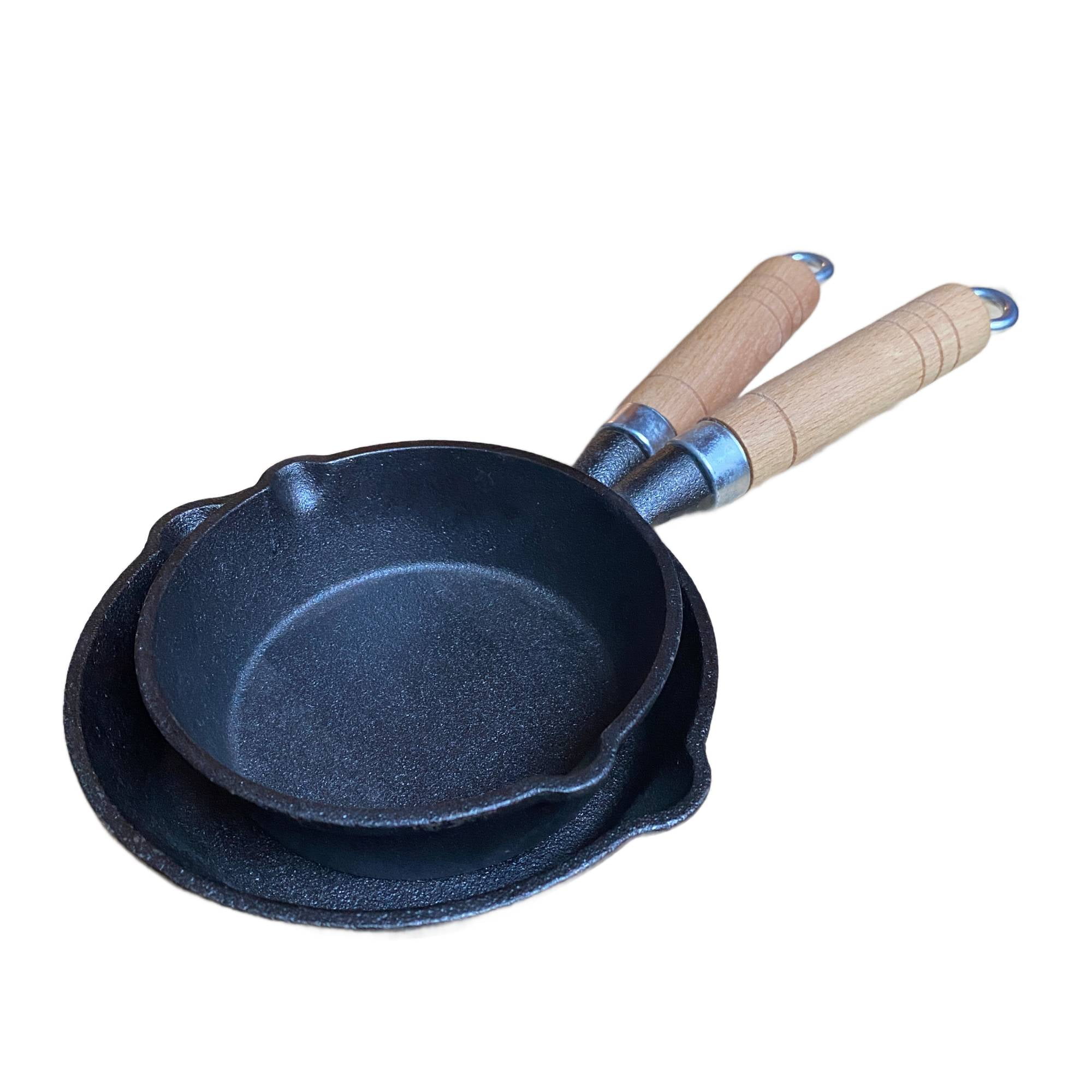 Aa2Zee 2-Piece Pre-seasoned Premium Cast Iron Mini Pan Set, 6-Inch and ...