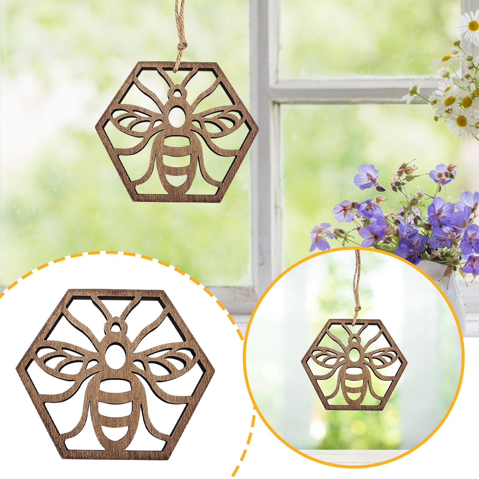 AaSFJEG Be Bee Bee Combined Decorations Honeycomb Decoration Wooden ...