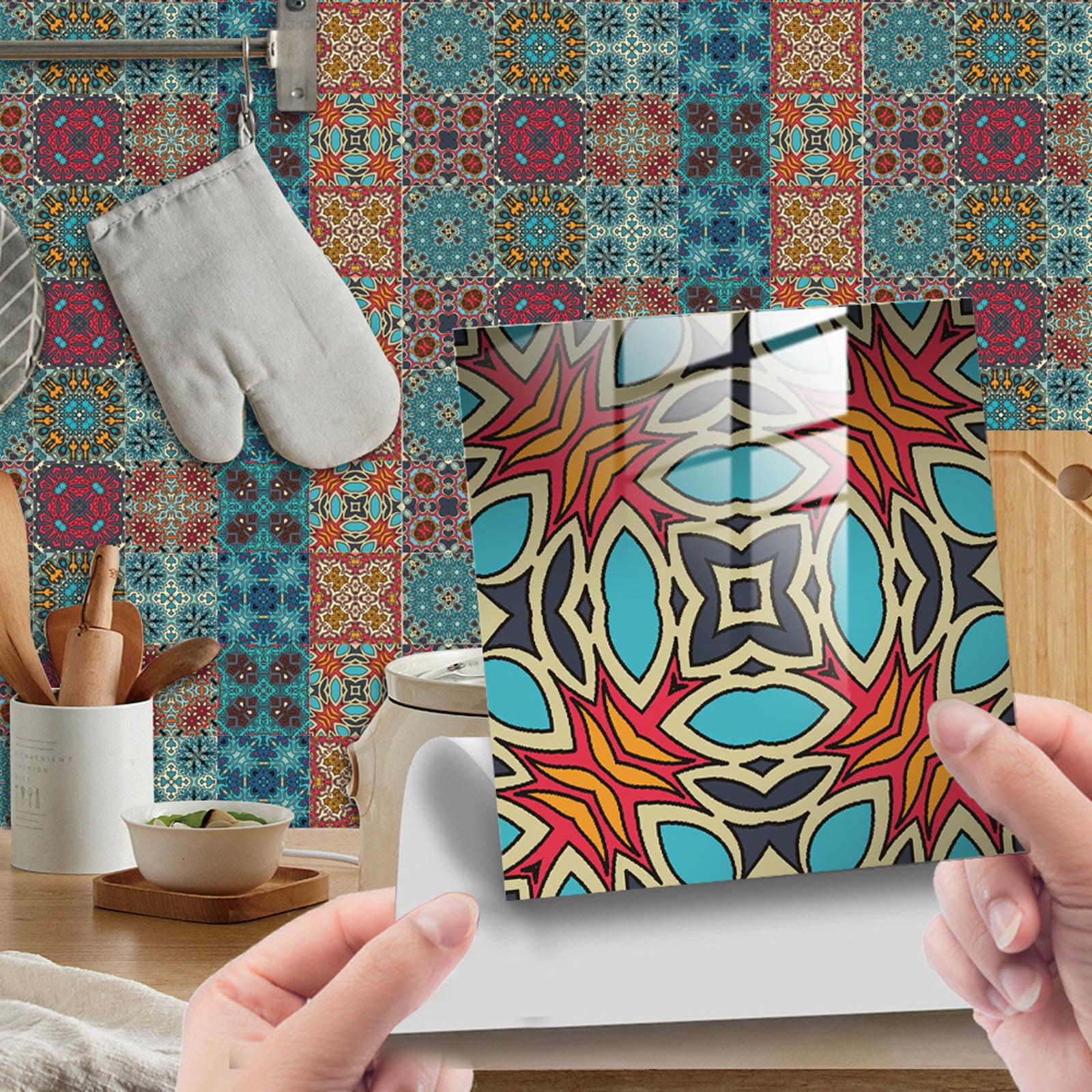 AaSFJEG Decor 2025 Party 10pc Peel and Stick Ceramic Tile Paste 3D ...