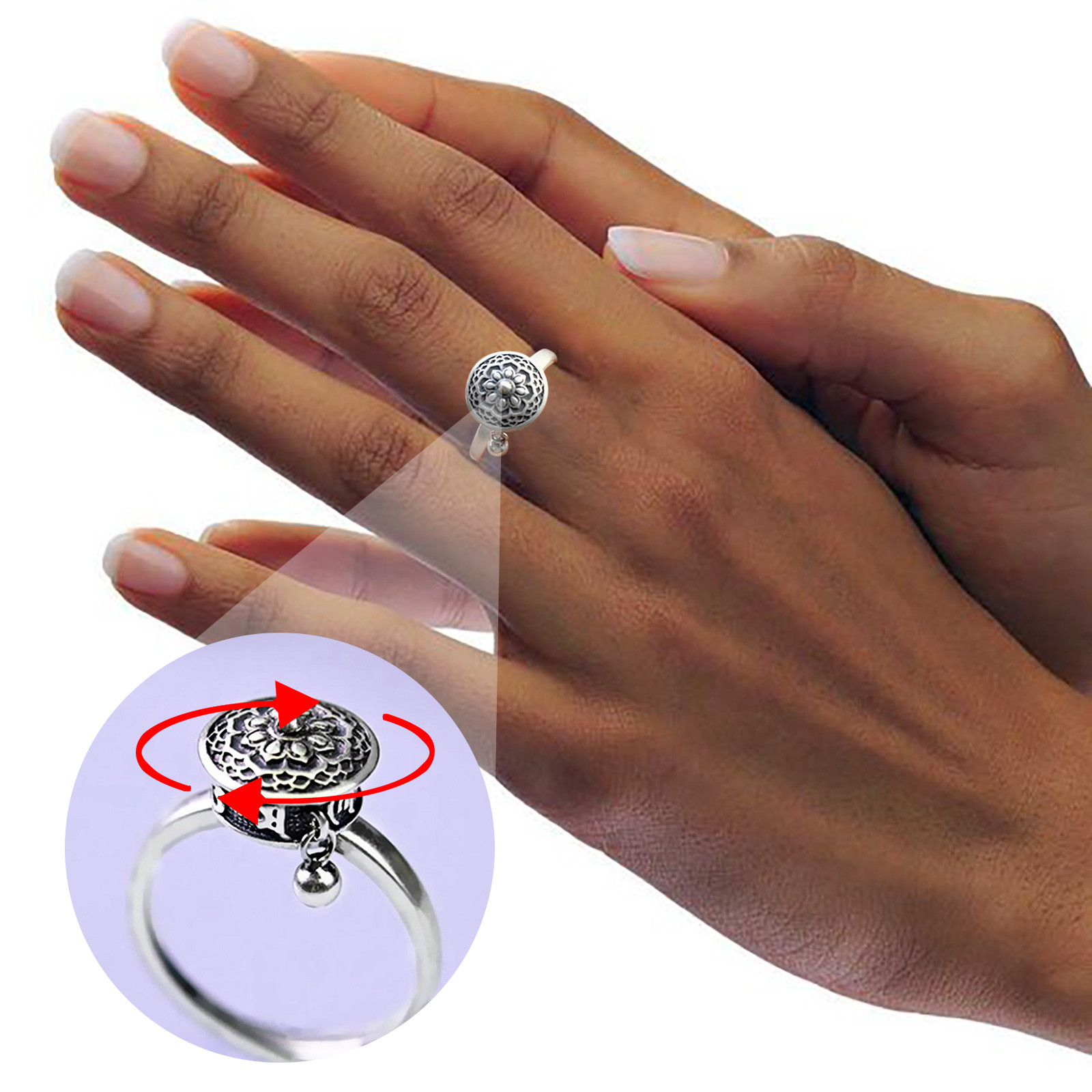 AaSFJEG Finger Turn The Six Character Truth Truth Open Ring ...