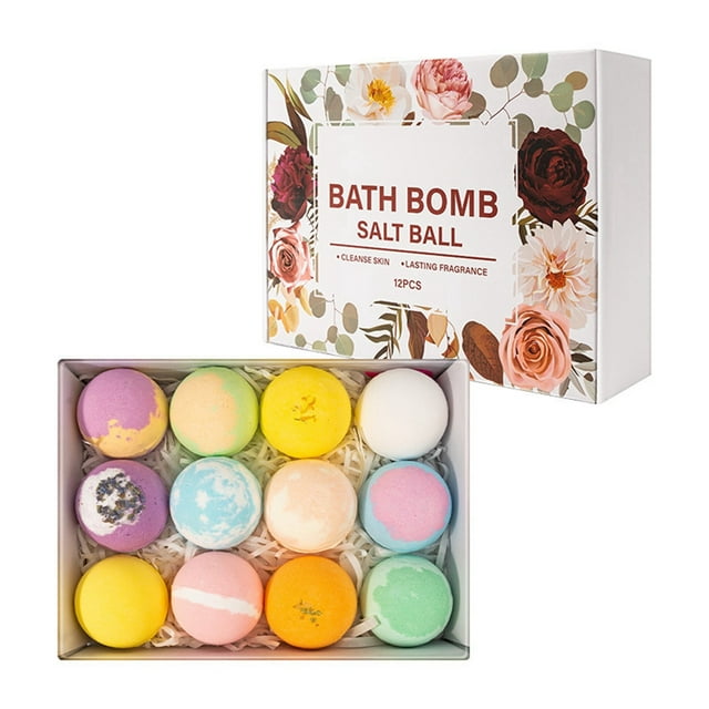 AaSFJEG Flower Set Box Bath Gift Box Bath Bombs Bath Explosion Bath Bath 60g*12 Pieces Skin ...