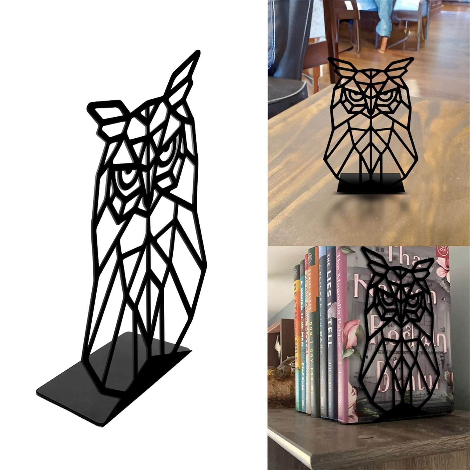 AaSFJEG Garden Ornaments Metal Book Shelf Simple Book Clip Fixed Book ...