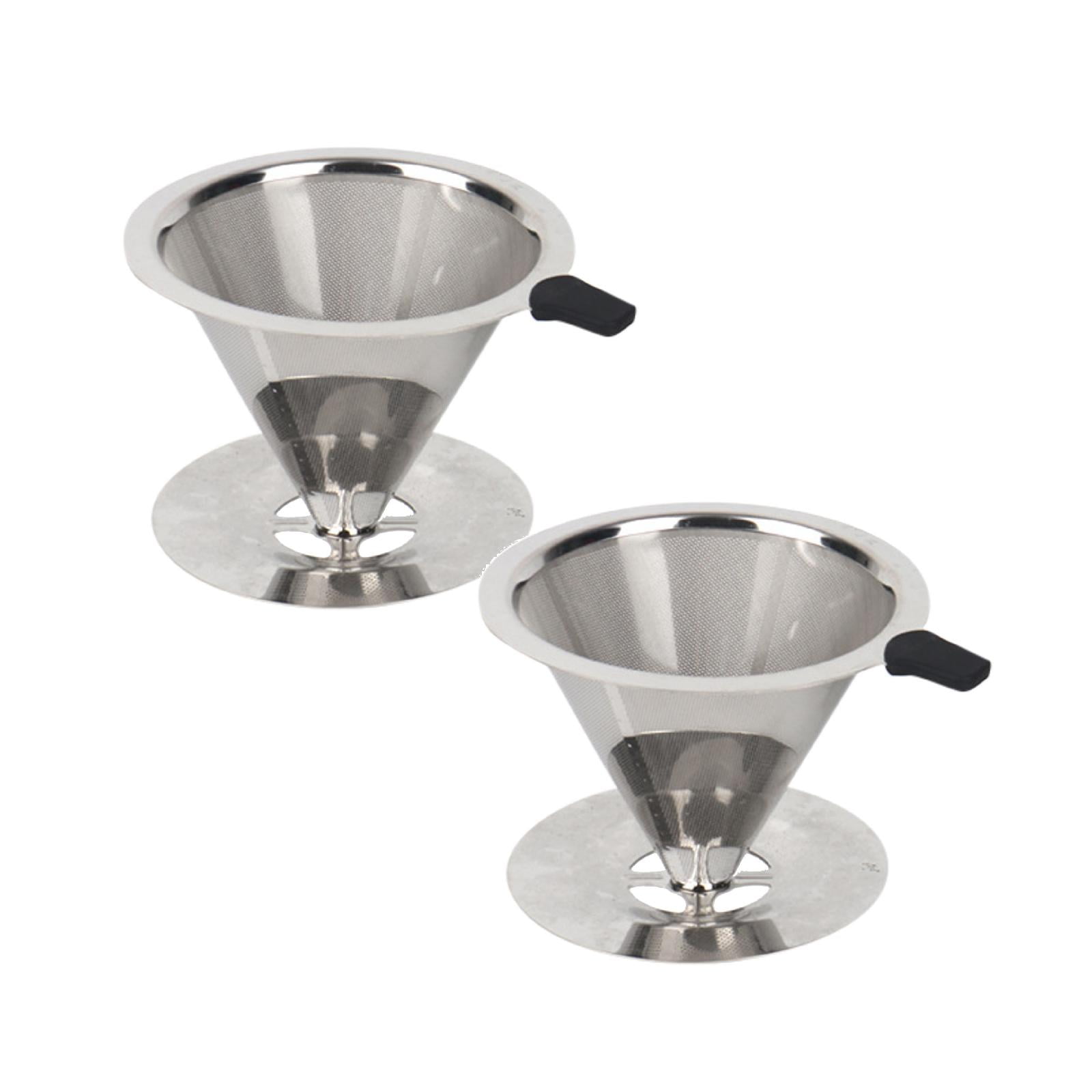 AaSFJEG Stainless Steel Pour Over Coffee Dripper Double Layer Mesh ...
