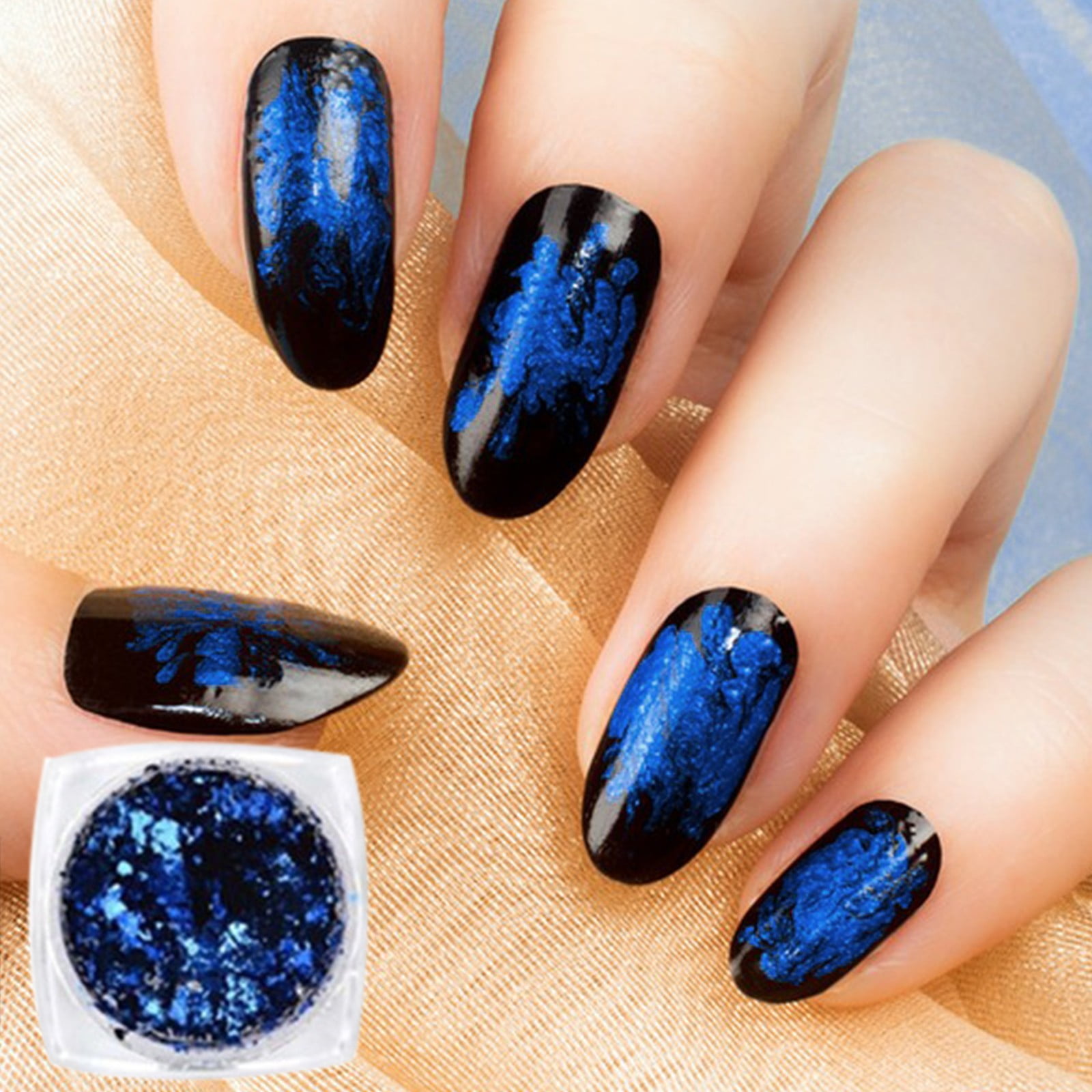 AaSFJEG Summer Nail Cloud Brocade Nail Platinum Foil Powder Gold and ...