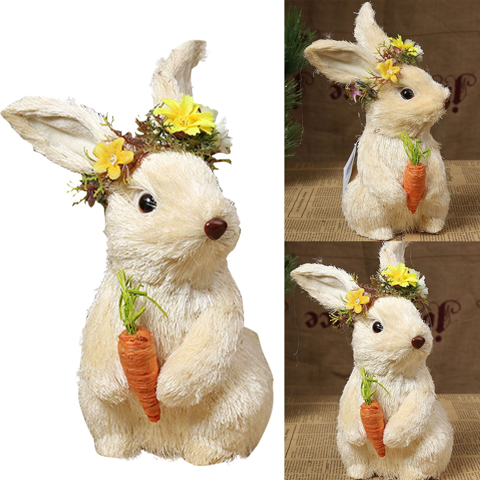 AaSFJEG Summer Spring Home Party Decoration Bunny Natural Straw Male ...