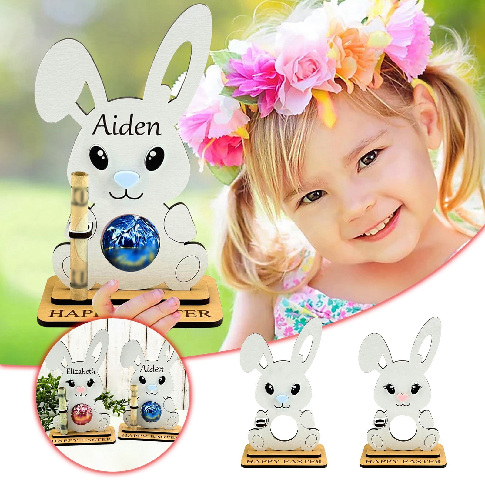 AaSFJEG Table Ornaments for Living Room 2024 Easter Bunny Layered Cake ...