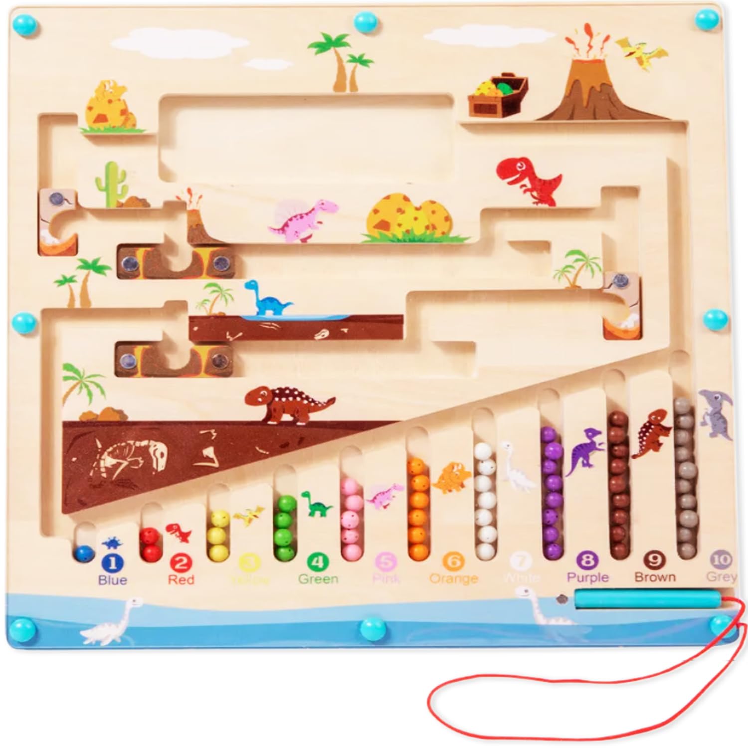 AaTiYaH Magnetic Dinosaur Toys MMF7 - Magnetic Color & Number Maze Game ...