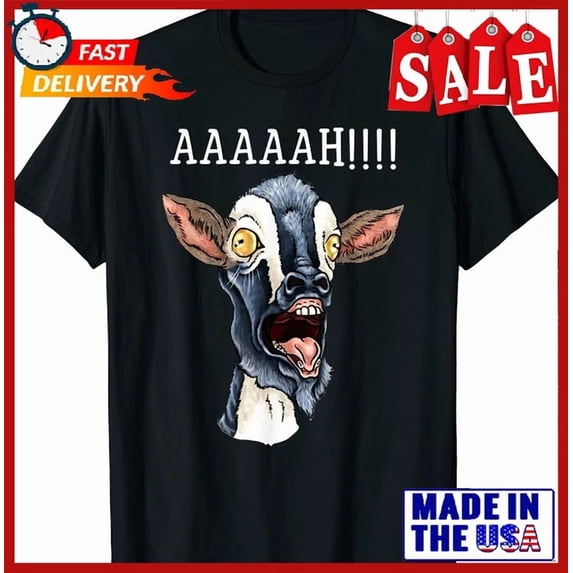 Aaah! Screaming Goat Humor Goat Lovers T-Shirt S-5XL Size Birthday ...