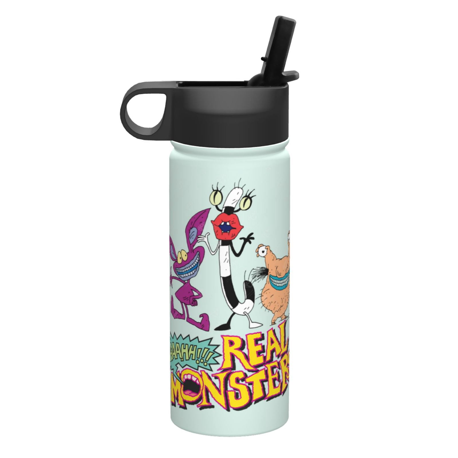 Aaahh!!! Real Monsters 18 Oz Kids Insulated Water Bottle With Straw ...