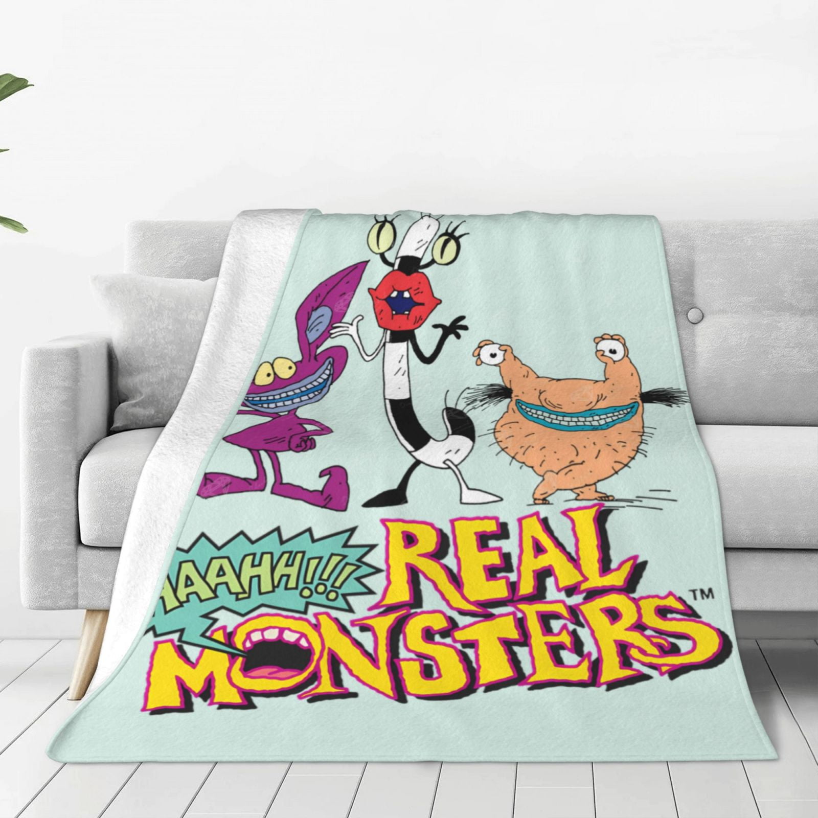 Aaahh!!! Real Monsters Throw Blanket Couch Bed Sofa Soft Lightweight ...