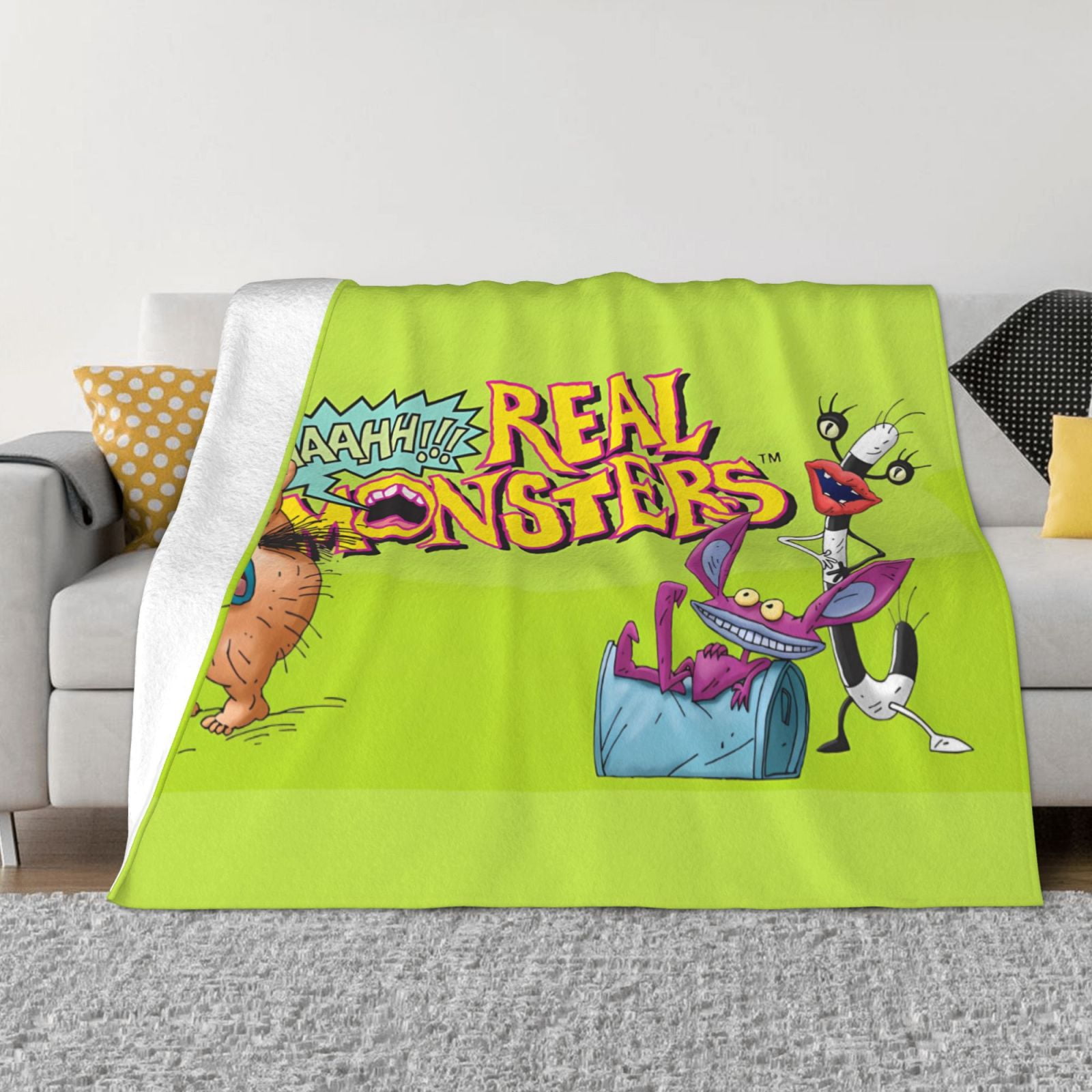 Aaahh!!! Real Monsters Throw Blanket Couch Bed Sofa Soft Lightweight ...