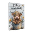 Aaekzj Funny Highland Cow Bathroom Canvas Wall Art Farmhouse Cute Cow ...