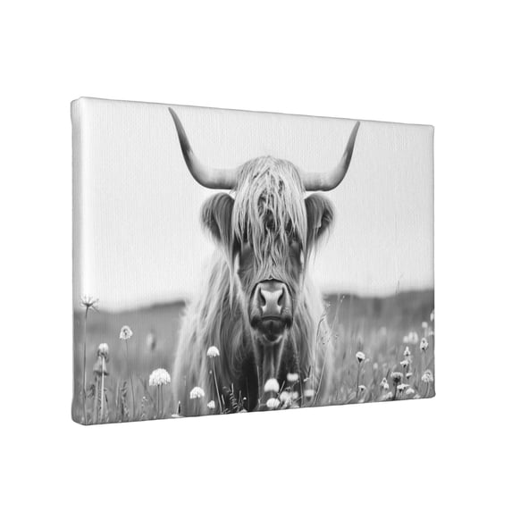Aaekzj Highland Cow Wall Art for Living Room Black and White Canvas ...