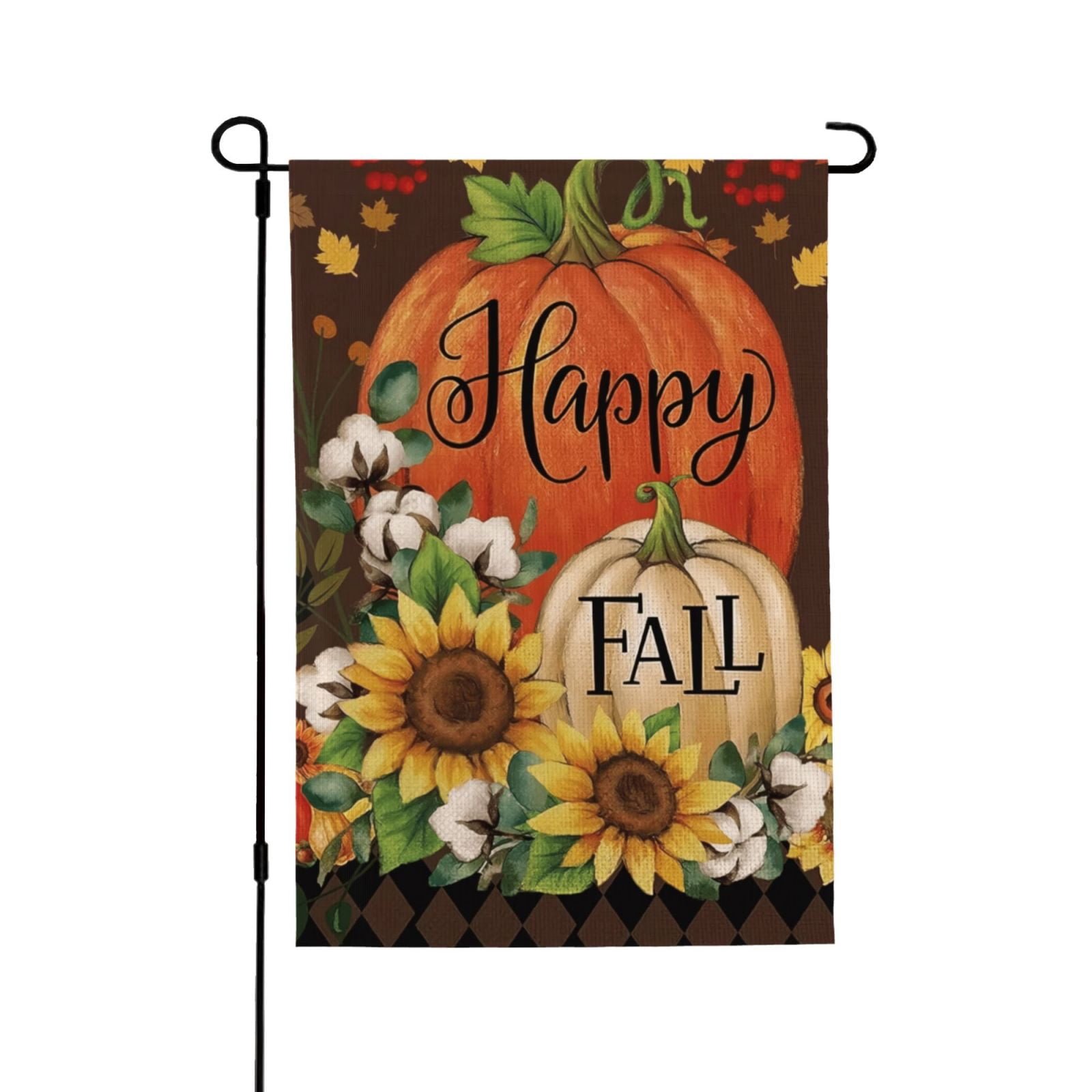 Aaekzj Thanksgiving Turkey House Flag with Fall Double Sided Decorative ...
