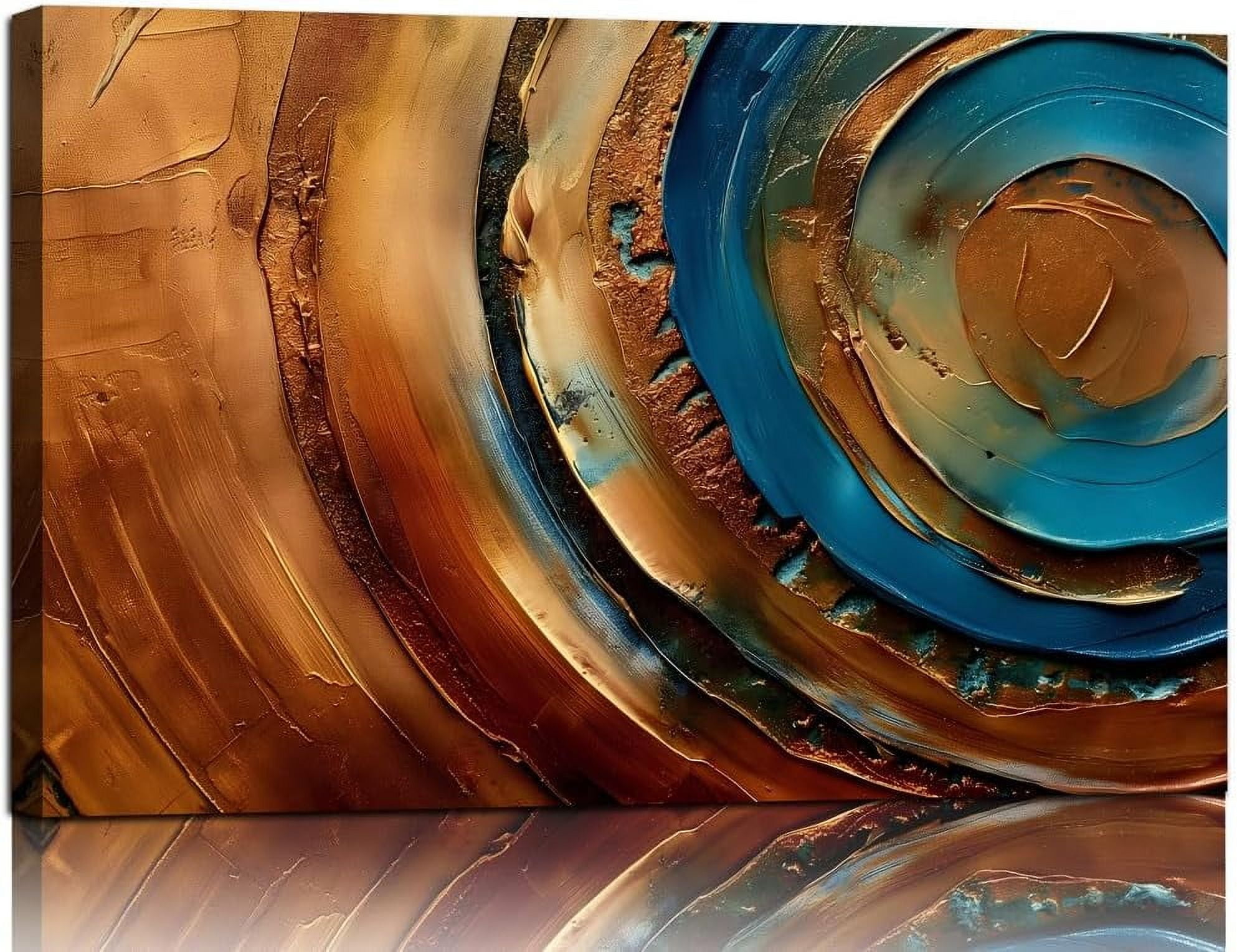 Aaheei Abstract Wall Art Decor Geometric Canvas Circle Block Painting for Living Room Modern ...