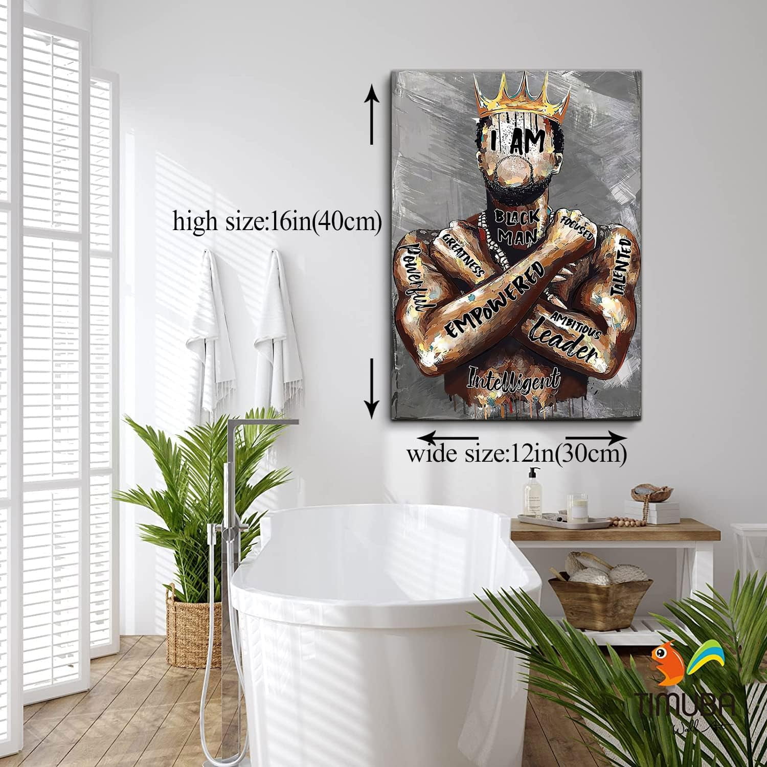 Aaheei African American Wall Art Inspirational Black Man Men Portrait Wall Art Afro King Poster ...