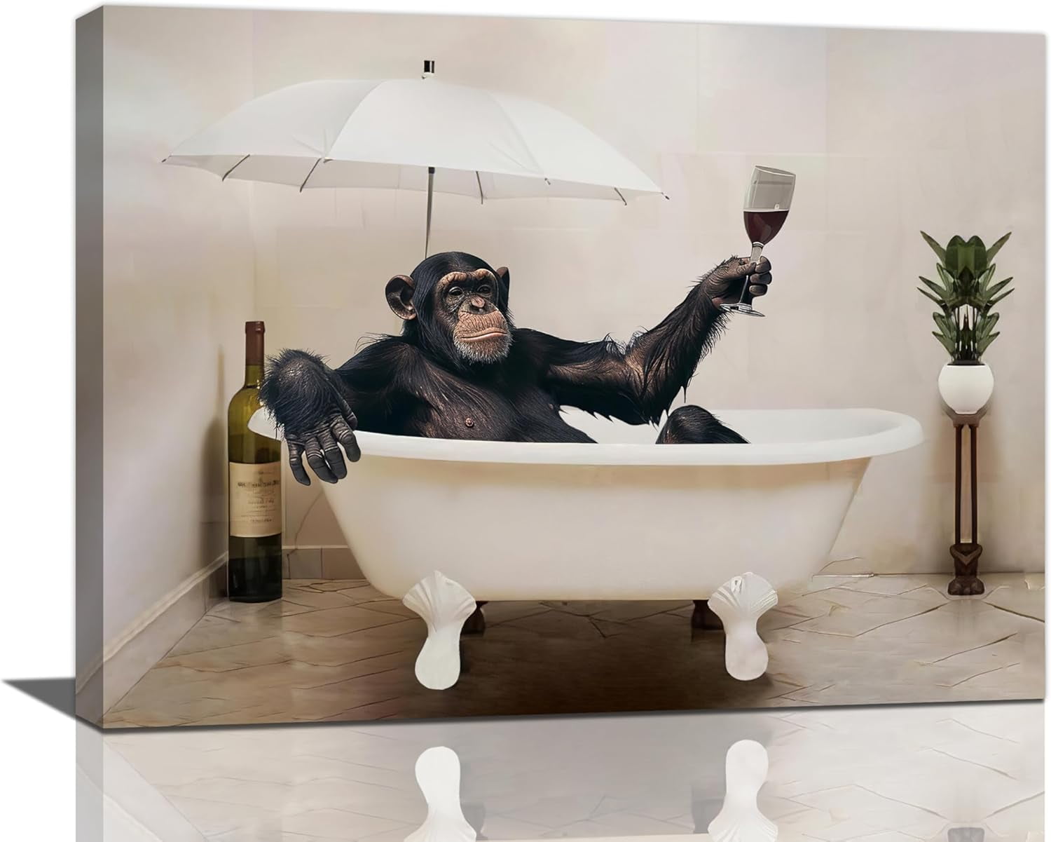 Aaheei Bathroom Monkey Wall Art Gorilla Bathroom Pictures Wall Decor Gorilla Toilet Bathroom ...