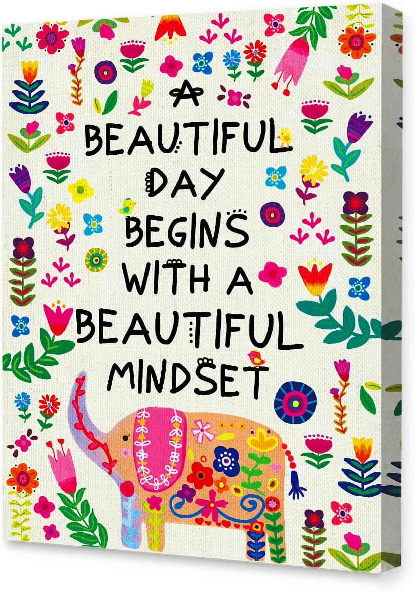 Aaheei A Beautiful Day Begins with A Beautiful Mindset Canvas Art ...