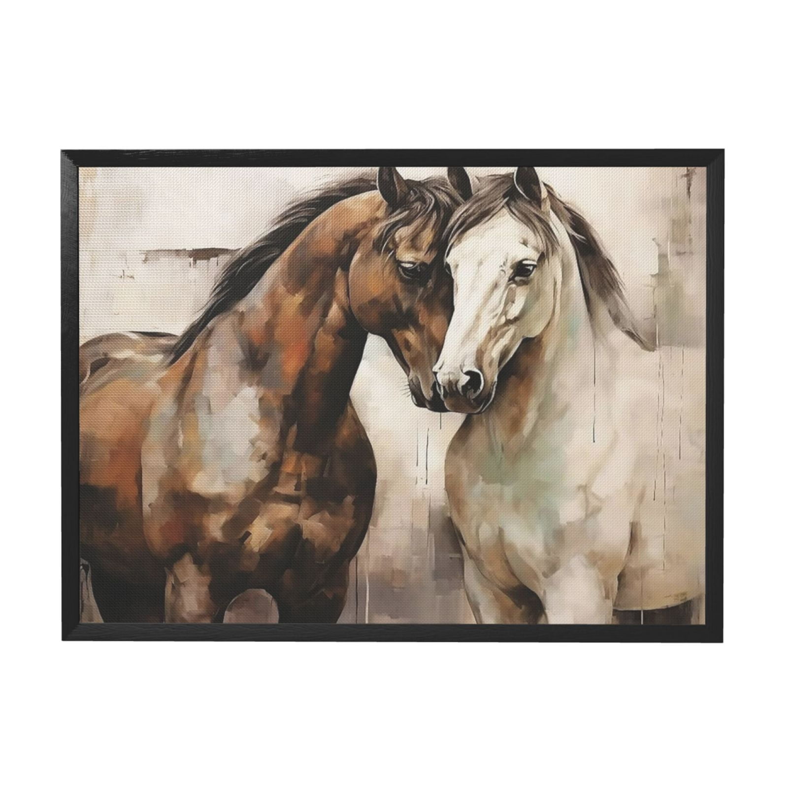 Aaheei – Black Frame Horse Canvas Poster Wall Decor – Edgy-Rustic ...