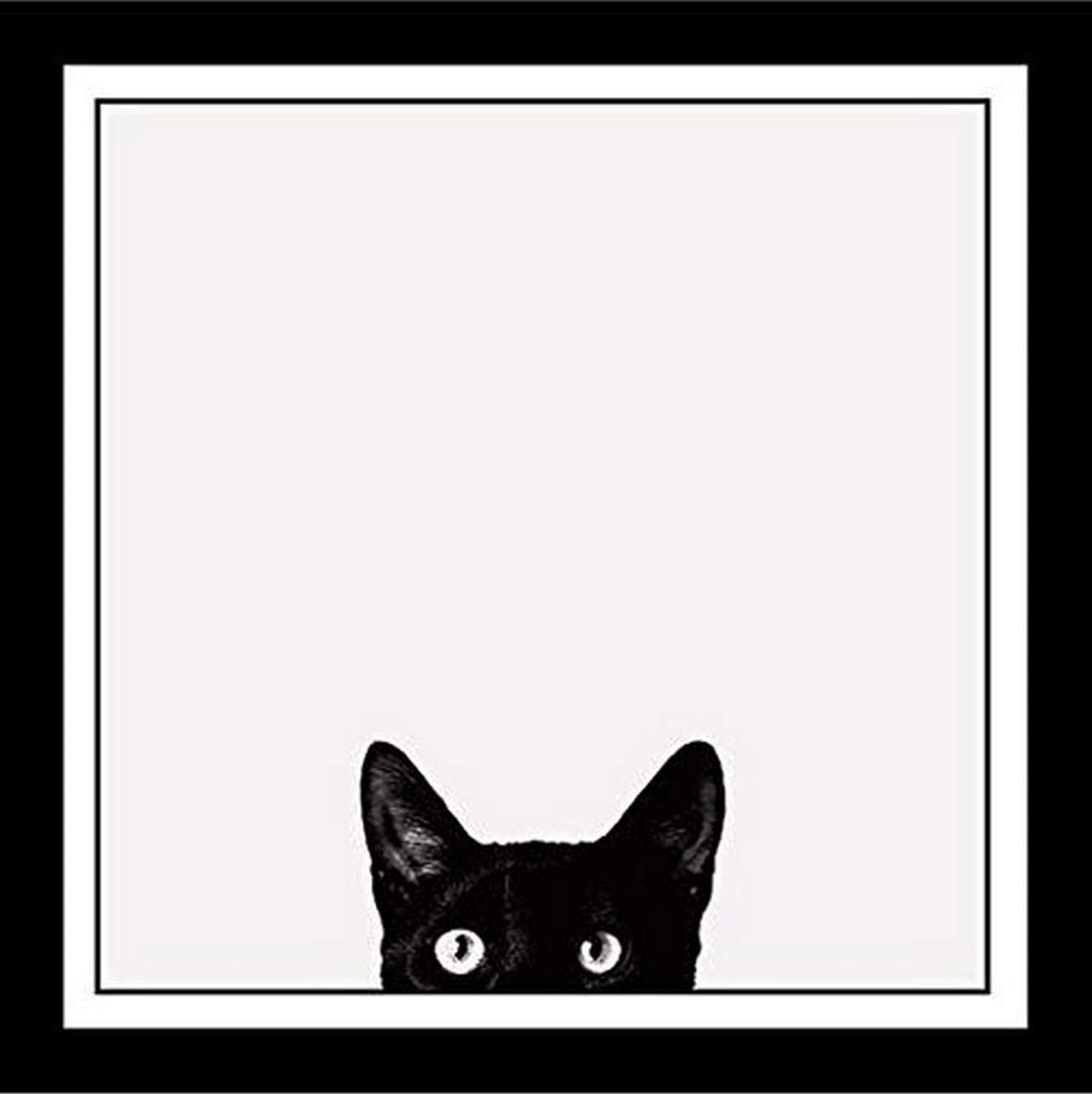 Aaheei Buyartforless Work Curiosity Cat by Jon Bertelli 11x11 Art Print ...
