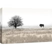 wall26 Canvas Print Wall Art Brown & White Cow on Faded Color Blocks ...