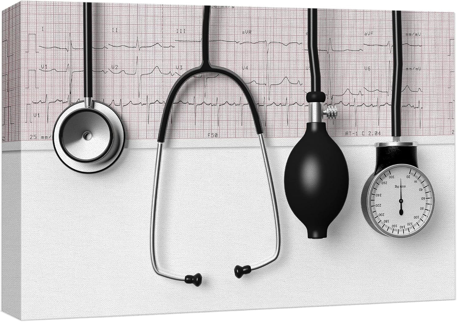 Aaheei Canvas Print Wall Art Doctor Stethoscope Blood Pressure Pump ...