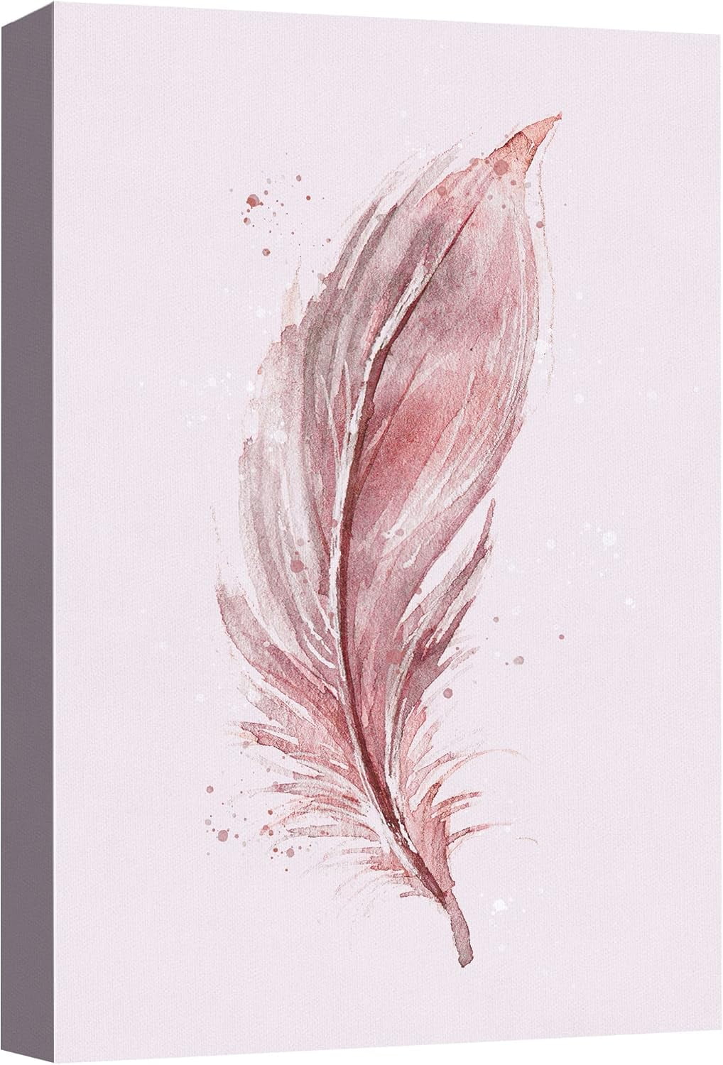 Aaheei Canvas Print Wall Art Paint Splatter Pastel Pink Falcon Bird ...