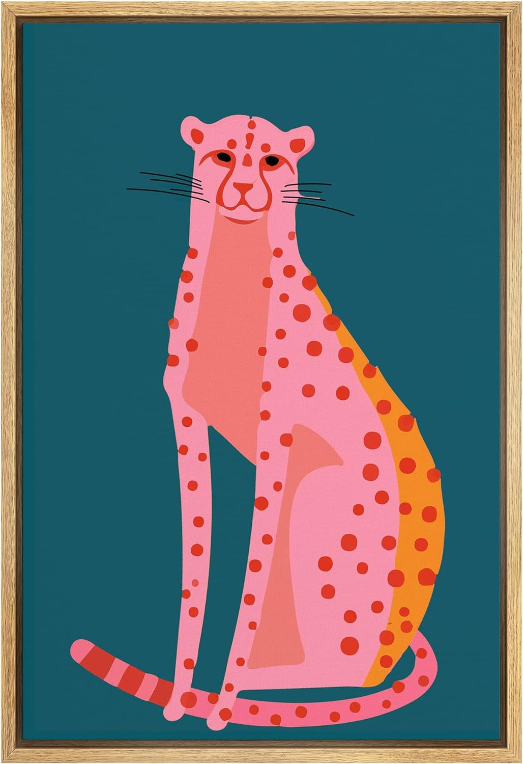 Aaheei Canvas Print Wall Art Preppy Room Decor Pink Orange Dot Cartoon ...