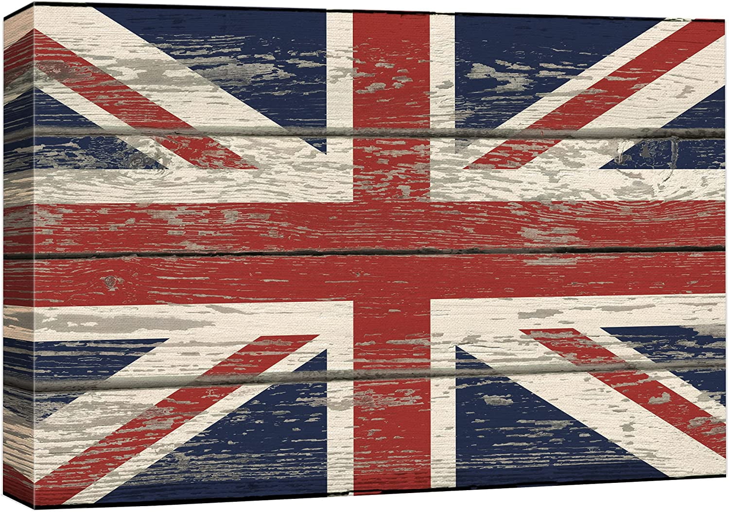 Aaheei Canvas Print Wall Art United Kingdom British Flag on Vintage ...