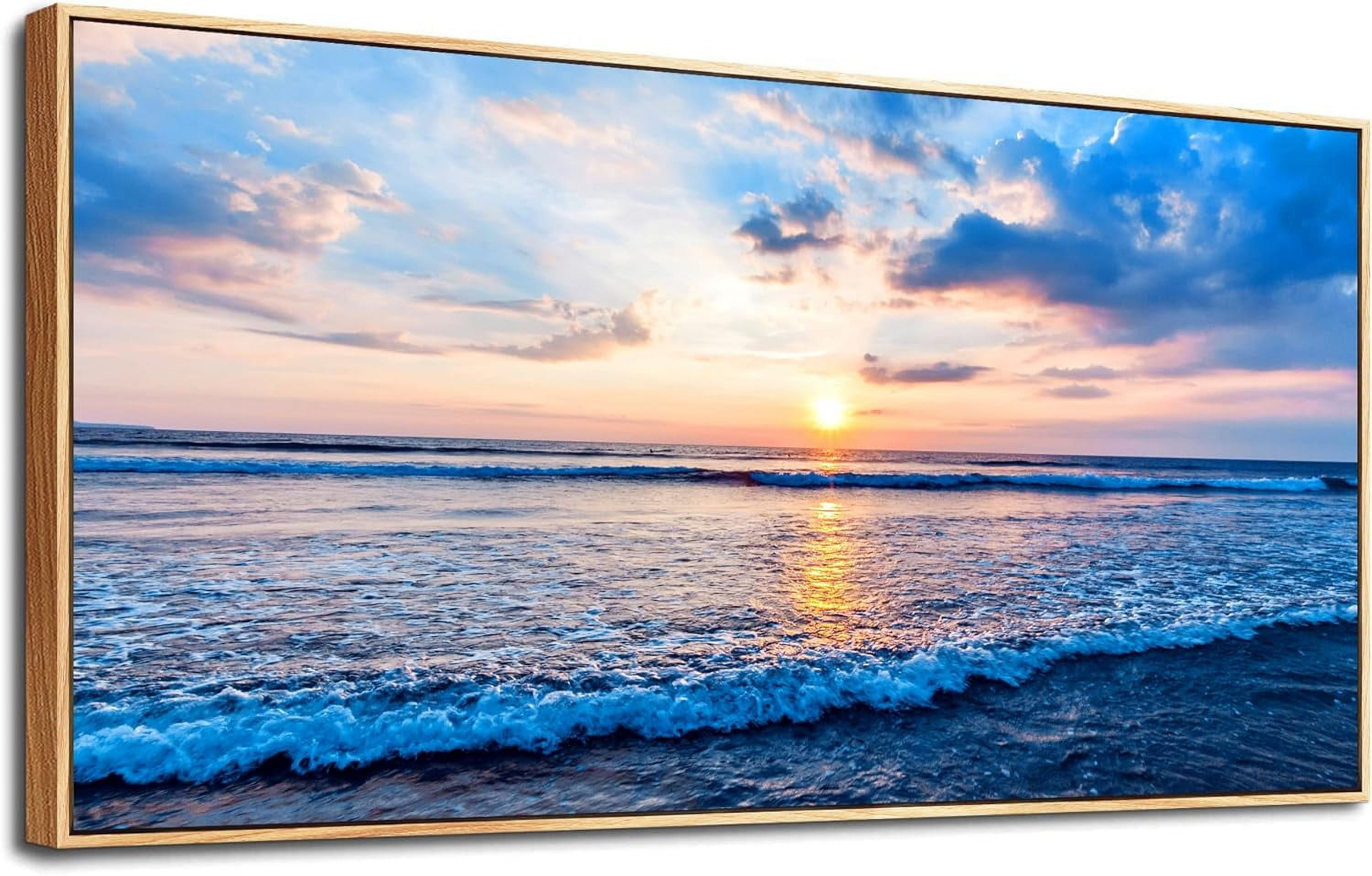 Aaheei Canvas Wall Art For Living Room Wall Decor For Office Blue Beach ...