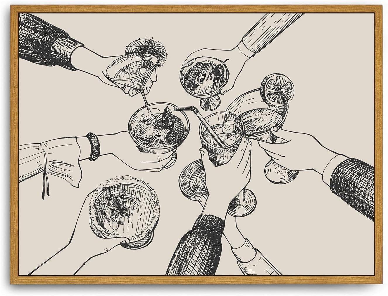 Aaheei Canvas Wall Art Vintage Print Paintings Cheers Sign Friends ...