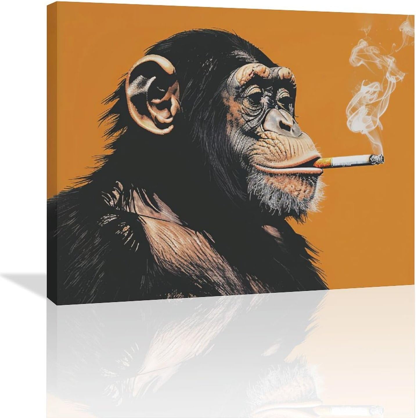 Aaheei Chimp Smoking Canvas Wall Art Gorilla Pictures Cool Ape Painting ...