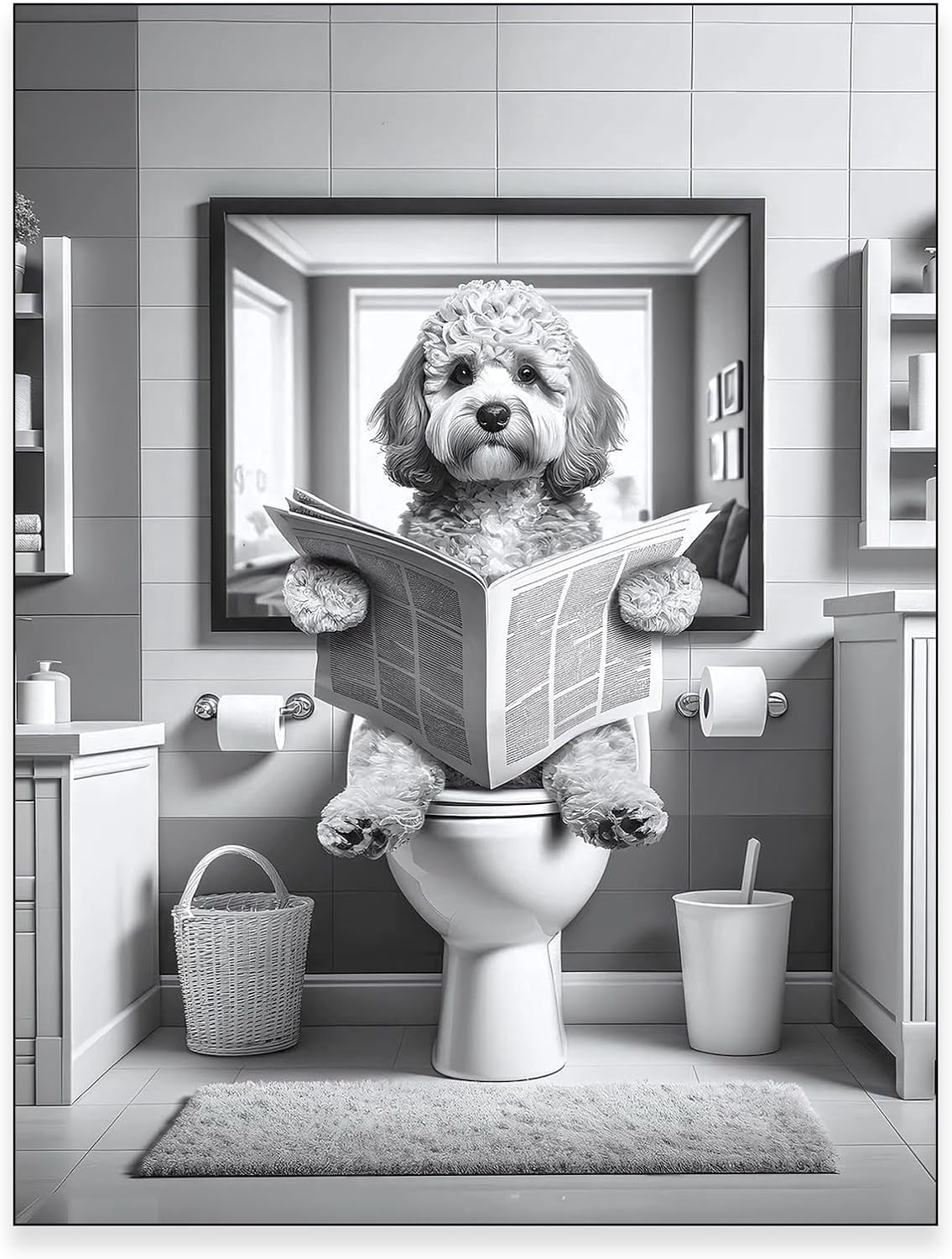 Aaheei Cockapoo Wall Art, Funny Bathroom Print, Toilet Poster, Cockapoo ...