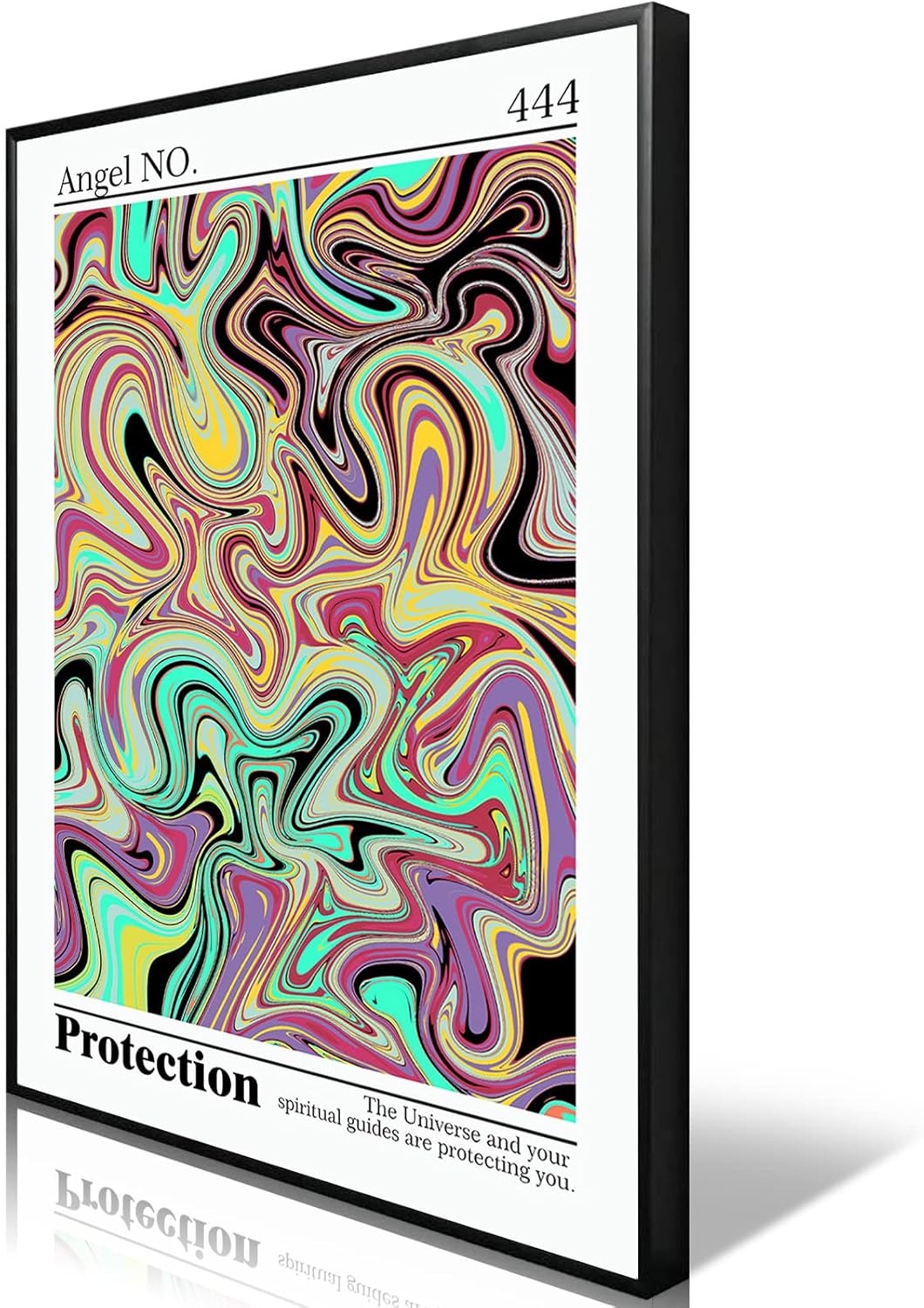 Aaheei Colorful Energy Angel Number Canvas Wall Art Abstract Gradient ...