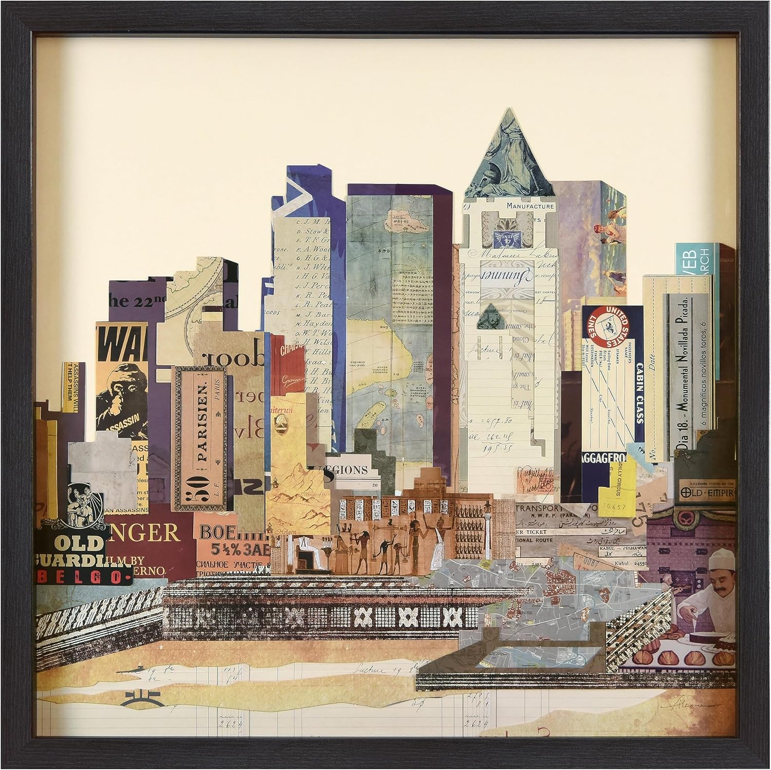 Aaheei Dimensional Collage Graphic Wall Art Ready to Hang,New York City ...