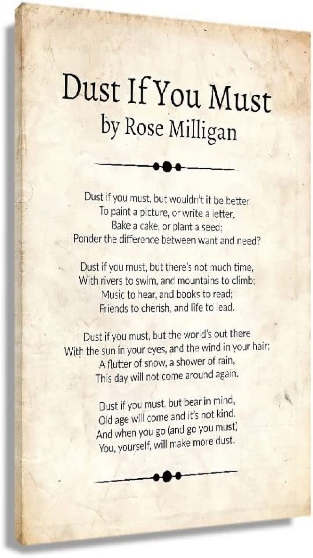 Aaheei Dust If You Must Poem Posters Quotes Wall Decor Poetry Vintage ...