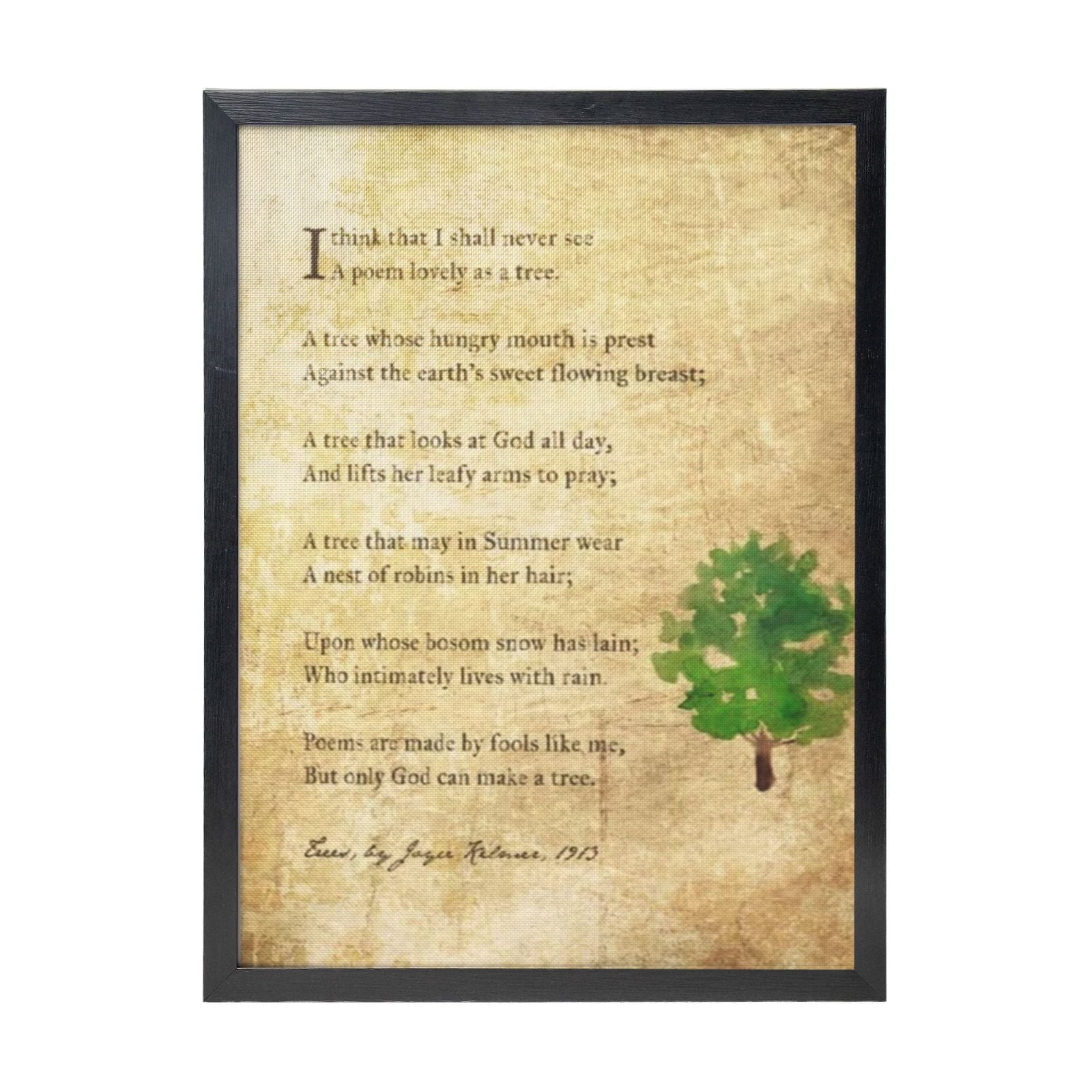 Aaheei Embrace nature's charm! Kilmer's “Trees” poem poster. Perfect ...