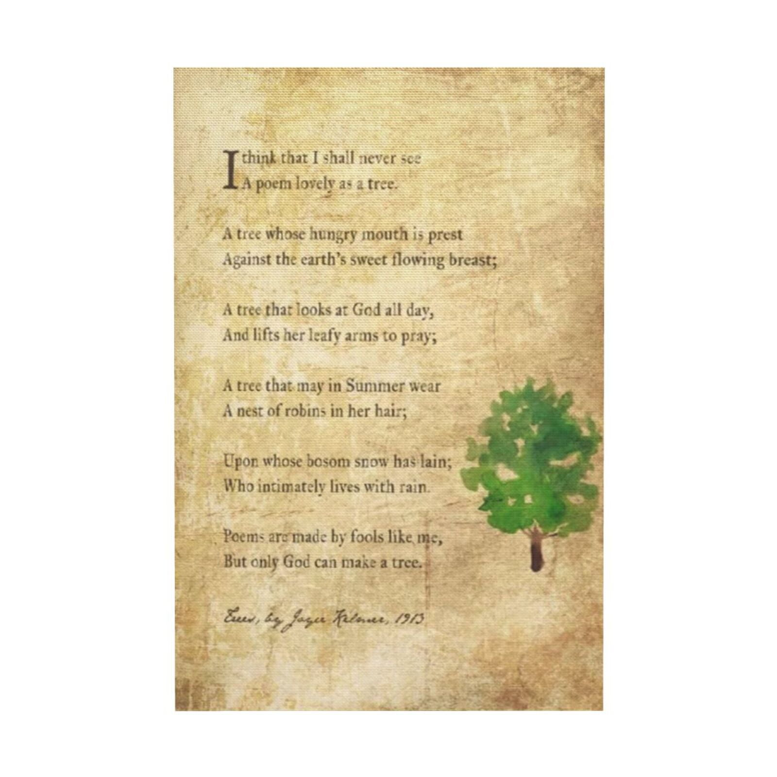Aaheei Embrace nature's charm! Kilmer's “Trees” poem poster. Perfect ...