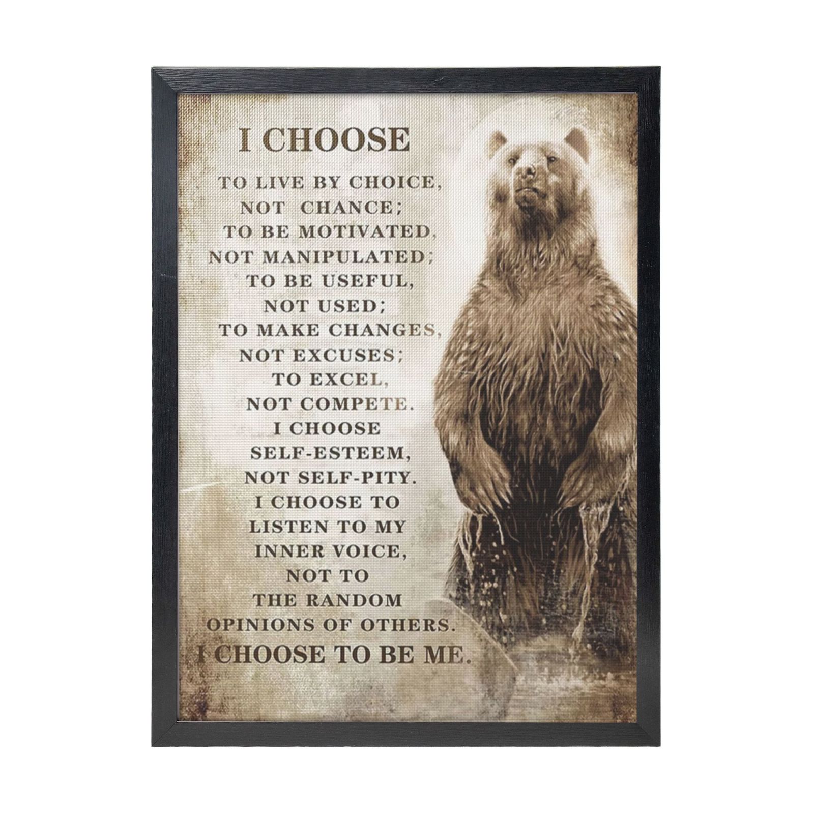 Aaheei Empowering! Bear canvas poster with self - affirmation. Ideal ...