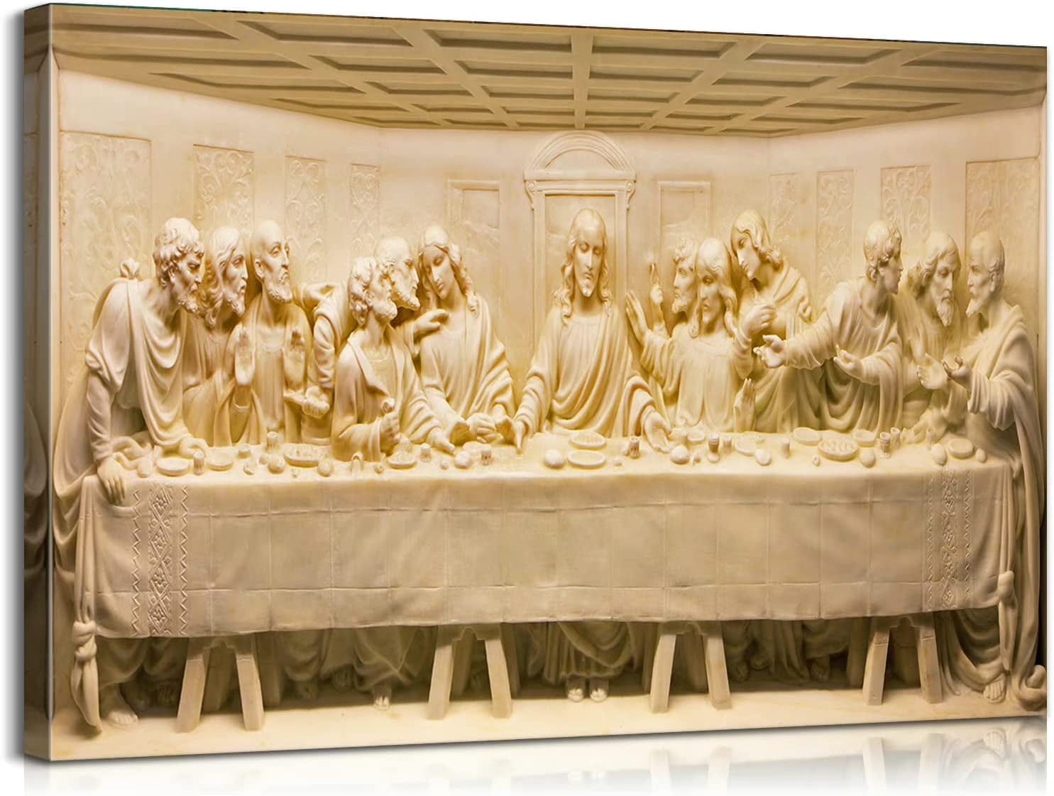 Aaheei Exquisite Relief Art: The Last Supper in detailed carving, rich ...