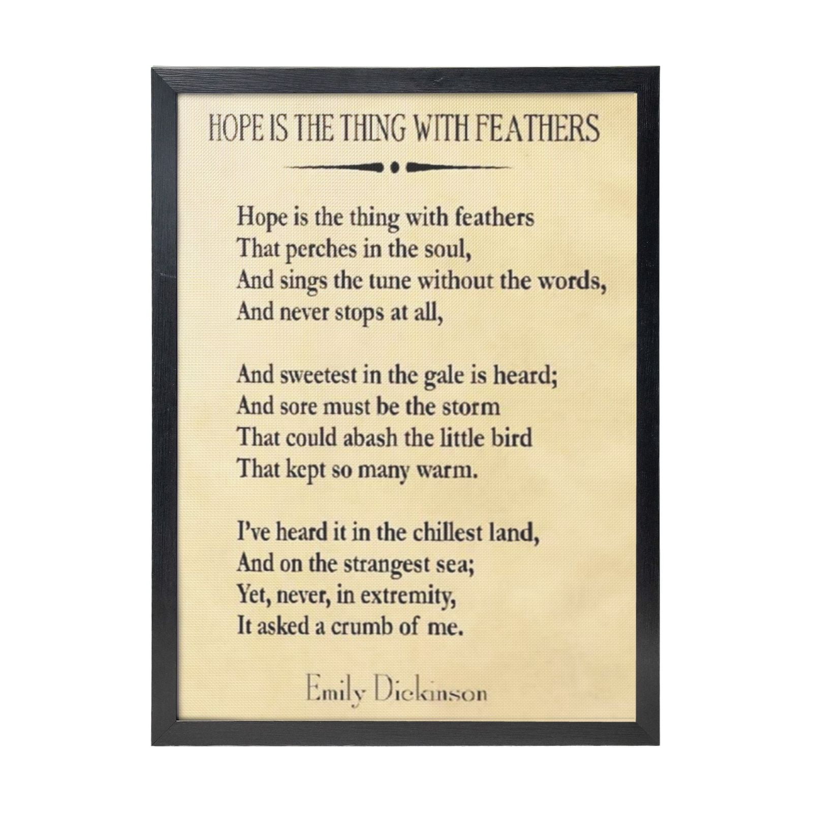Aaheei Find hope! Dickinson's poem poster. Ideal for personal spaces ...