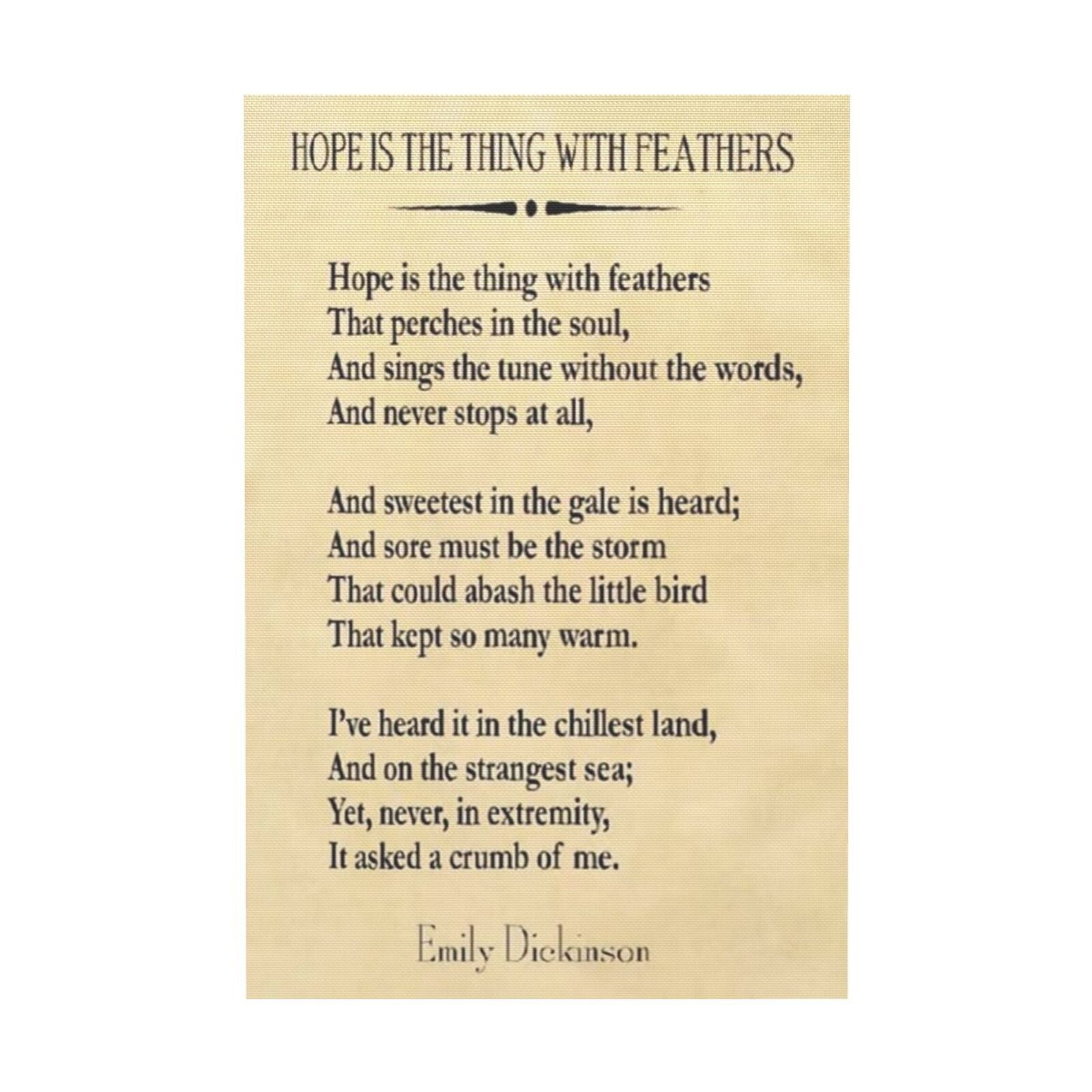 Aaheei Find hope! Dickinson's poem poster. Ideal for personal spaces ...