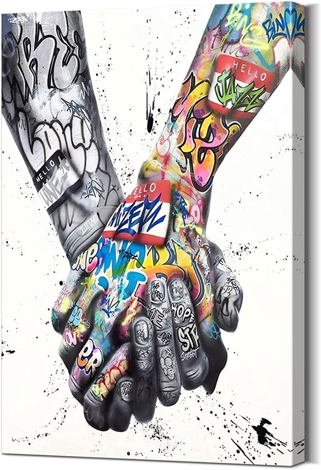 Aaheei Graffiti Art Canvas Wall Hold Hands Poster Colorful Posters ...